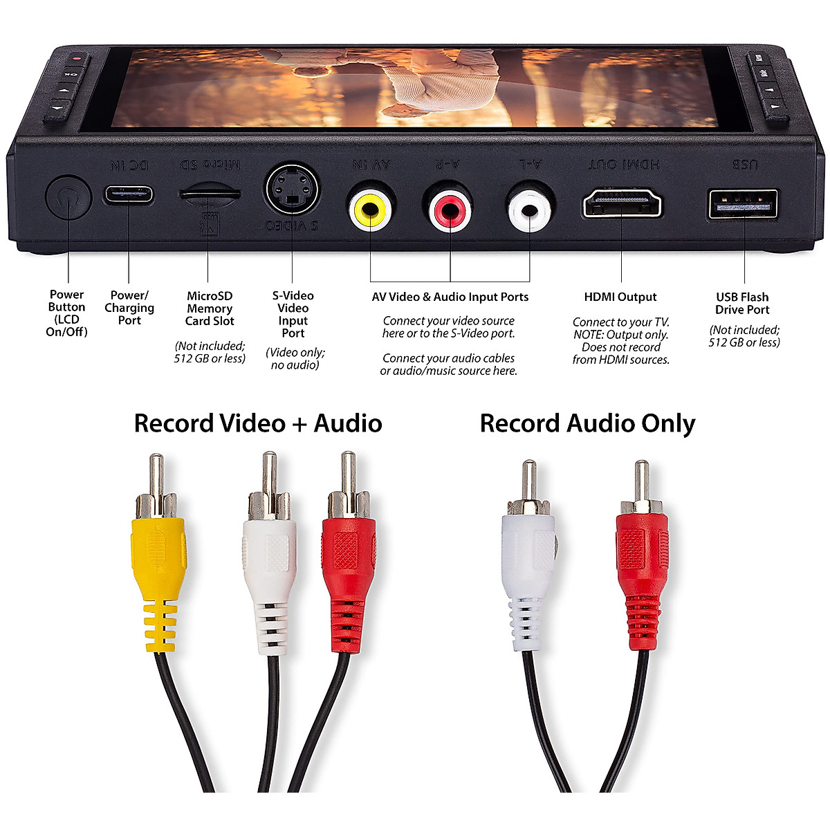 ClearClick Video to Digital Converter 3.0 (Third Generation) - Record Video & Audio from VCR's, VHS, AV, RCA, Hi8, Camcorder, DVD, Turntables, Cassette Tapes