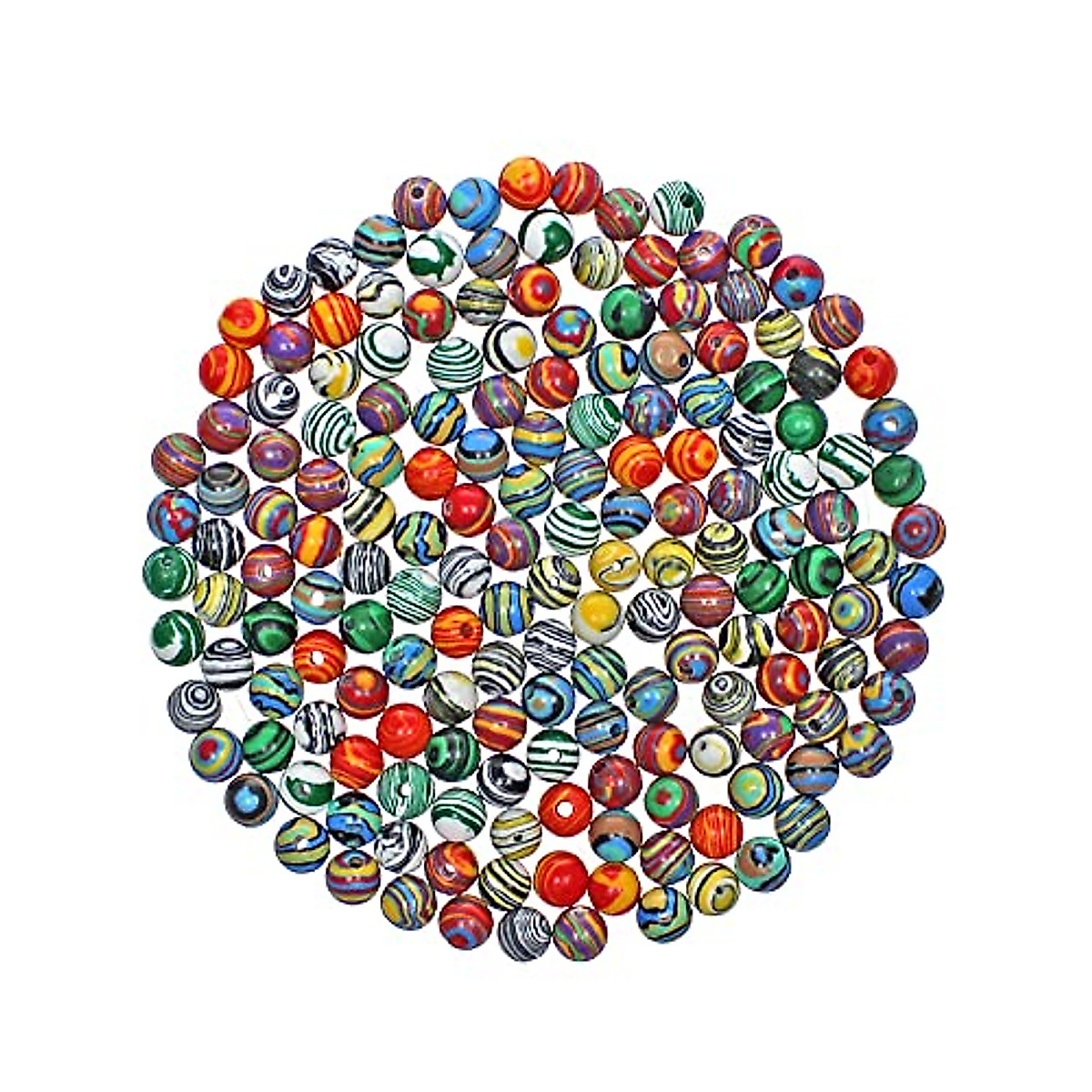 500pcs 6mm Stone Beads Kit Round Loose Gemstone 10 Colors Synthetic Malachite Beads for Bracelet Necklace Earrings Jewelry Making