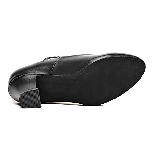Womens Black Latin Salsa Character Shoes Ballroom Dance Heels Prom Wedding Shoes Dress Pump (8 / Black)