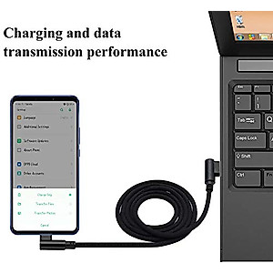 AAOTOKK 3 Ft 90 Degree Micro USB Cable Right Angle USB 2.0 Micro Male Nylon-Braided Fast Sync & Charging Cord Compatible with Android, Samsung, LG,Huawei, Smartphones & More(Black/3-Pack)