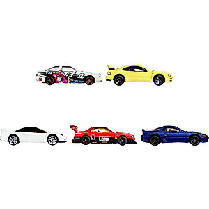 Hot Wheels Premium Car Culture Mountain Drifters Design Container Set, 5 1:64 Scale Toy Drift Vehicles, Premium Execution for Collectors