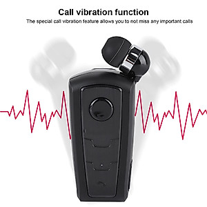 F910 Sports Bluetooth Headset Earpiece Retractable Handsfree Earphone for Phone HD Mic, Phone Headphone Earbud for iOS Android Phones(Black)