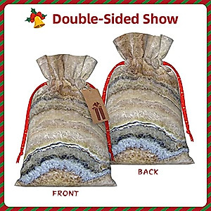 Onyx Stone Pale Bluechristmas Drawstring Gift Bag, Linen Drawstring Gift Bag, Reusable Drawstring Gift Bag, Used For Christmas, Birthday, Wedding Supplies