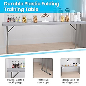 Flash Furniture Kathryn 6-Foot Gray Plastic Folding Training Table, Grey