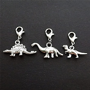 3pcs Dinosaur Clip on Charm, Planner/Zipper Pull/Bag Charm/Case/Lanyard Charm, Stitch Marker, Dino Jewelry