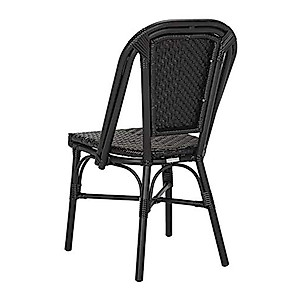 Safavieh PAT4013A-SET2 Outdoor Collection Daria Black Stacking Side Chair