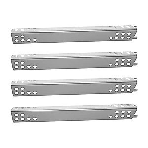 Damile Stainless Steel Grill Heat Plates Heat Shield Burner Cover, 16 Inch BBQ Gas Grill Replacement Parts for Charbroil 4 Burner Gas Models 463446015, 463446016, 463446017, 466446015, 463447018, 4Pcs