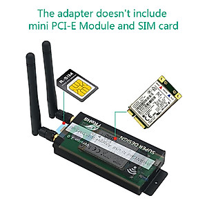 Mini PCI-E to USB Adapter with SIM Card Slot, WWAN/LTE Module Upgrade for 3G / 4G Network Card