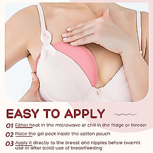 Luguiic Breast Ice Pack for Nursing Soreness, Engorgement, Mastitis, Nipple Pain, Hot or Cold Therapy for Breastfeeding or Breast Augmentation for Nursing Mothers