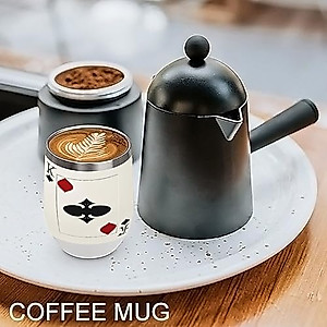 OPTKSNCU 304 Stainless Steel Insulated Cup with Lid, Spades K Poker Print Durable, And Easy to Clean – Ideal for Home, Office, And Gift Giving