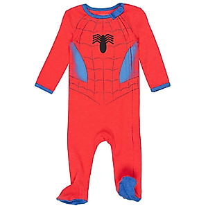 Marvel Avengers Baby Boys 3 Pack Zip-Up Long Sleeve Sleep N' Play Coverall 3-6 Months