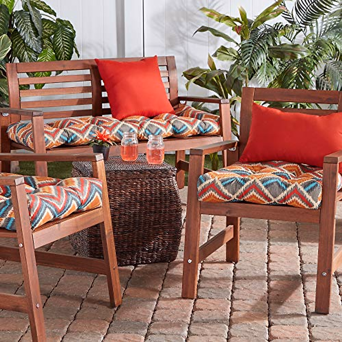Greendale Home Fashions Outdoor 51x18-inch Bench Cushion, Set of 1, Aztec