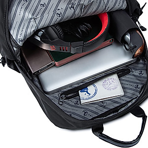 TALMONT Travel Laptop backpack for Men Waterproof Carry-on backpack for School and College, Large Gym Back Packs Flight Approved Bag (Style 1 - Black)