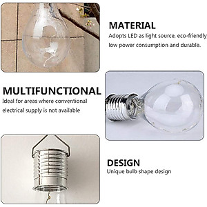 Abaodam 5pcs Solar Light Bulbs LED Outdoor Light Bulb Waterproof Hanging Lights Globe Garden Light for Garden Yard Camping (Warm White Light)