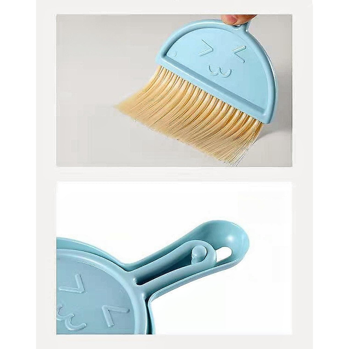 YCSXhandpick 3Pcs Small Brush with Dustpan Combo Sets Broom and Dustpan Set Table Ceaner Gap Cleaning Brushes and Dust Pans Hand Broom