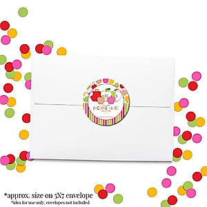 Awesome Sauce Apple-Themed Valentine Party Favor Sticker Labels, 40 2" Party Circle Stickers by AmandaCreation, Great for Classroom Valentines, Envelope Seals, Gifts & Treats
