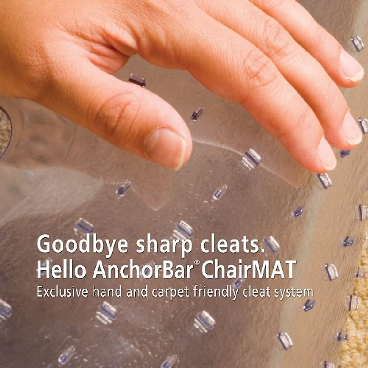 ES Robbins EverLife Chair Mat with Lip for Medium Pile Carpet, 45"x53", Crystal Edge (122183)