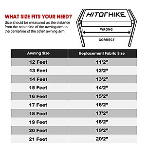 Hitorhike RV Awning Fabric Replacement Standard Grade Premium Vinyl (13'(Fabric 12'2"), Gray Fade)