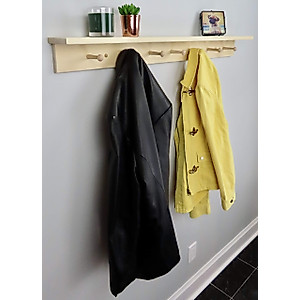 42" Unfinished Shaker Peg Rack With Shelf