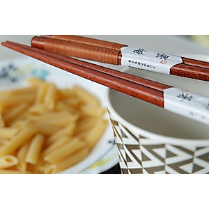 Chopsticks 2 Pairs Reusable Japanese Wooden Chopsticks for Sushi, Noodles as Ramen, Udon, Soba, Pho Dishwasher Safe 9 inches