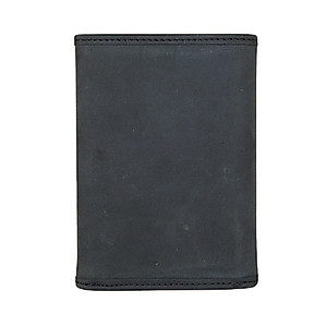 Lucky Brand Men's Trifold and L Wallet, Flag Embossed Leather-Black, Tri-Fold
