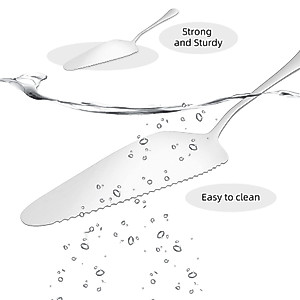 YEKUYEKU 6 Pieces Cake Slice, Cake Server, Silver Cake Knife, Stainless Steel Cake Slicer, Cake Cutter with Serrated Edges, Cake Pizza Pie Server for Kitchen, Party and Wedding