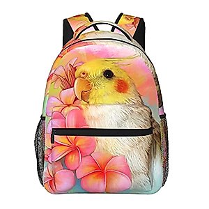 DMORJ Cute Cockatiel Lightweight Casual Student Backpack -- Light And Portable, Suitable For School, Work, Weekend Vacation, Travel, 7.8x11.4x15.7 Inch