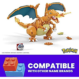 MEGA Pokémon Action Figure Building Toys Set, Charizard With 222 Pieces, 1 Poseable Character, 4 Inches Tall, Gift Ideas For Kids