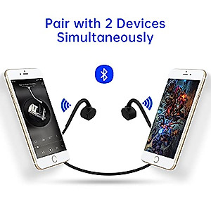 Kids Headphones RALYIN Open-Ear Bluetooth Bone Conduction Headphones, Ear-Care Headsets for Children/Adult 85dB Volume Limited Hearing Protection, Children Headsets for School iPad Tablet Airplane PC