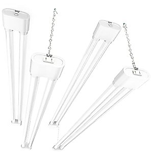 Ensenior 4 Pack Linkable Led Shop Light 4ft for Garage, 4400 High Lumens, 36W Equivalent 280W, 5000K Daylight, 48 Inch Utility Shop led Lights, Surface or Hanging Mount Fixtures, White, ETL Certified