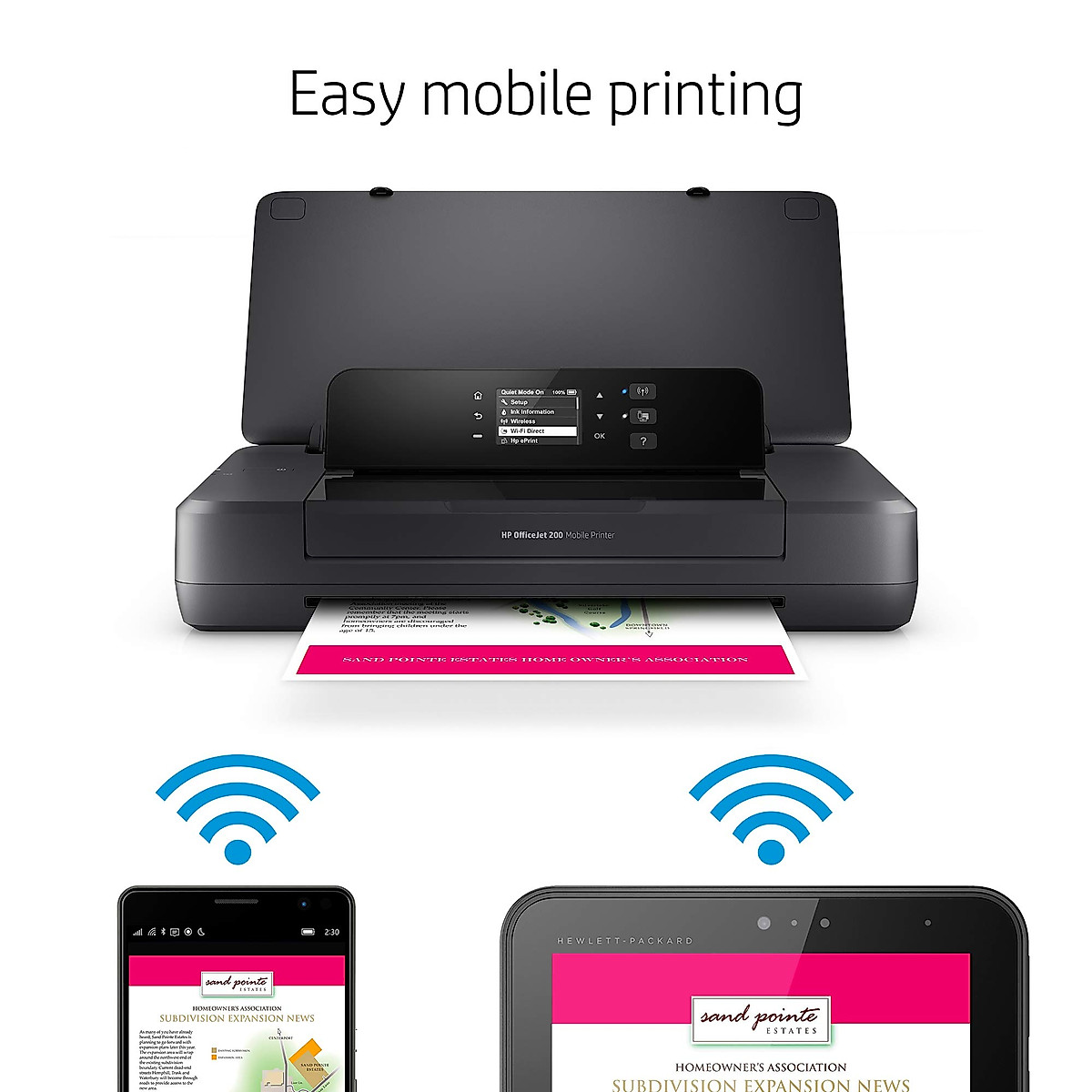 HP OfficeJet 200 Portable Printer with Wireless & Mobile Printing (CZ993A)