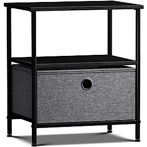 Sorbus Nightstand 2-Drawer Shelf Storage - Bedside Furniture & End Table Chest Dresser with Steel Frame, Wood Top & Easy Pull Fabric Bins for Home, Bedroom, Closets, Bathroom, Office & College Dorm