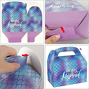 Roaring Good Time 12 PCS Mermaid Party Favor Boxes Mermaid Party Goodie Bags Mermaid Party Boxes Mermaid Party Favor Box Mermaid Birthday Party Supplies Under the Sea Party Supplies