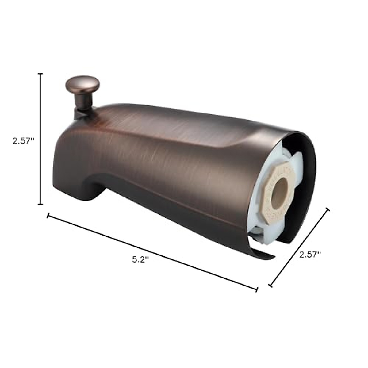 Olympia Faucets OP-640018-ORB Combo Diverter Tub Spout, Oil Rubbed Bronze Finish