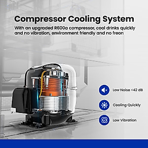 Yeego Wine and Beverage Refrigerator 24", Dual Zone Beverage Cooler Wine Fridge with Upgrade Quiet Cooling, Anti-UV Glass Door, 20 Bottles & 60 Cans Large Capacity, Built-in/Freestanding/Undercounter