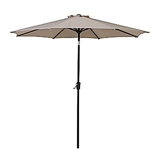 Grand patio 9 FT Enhanced Aluminum Patio Umbrella, UV Protected outdoor Umbrella with Auto Crank and Push Button Tilt, Beige