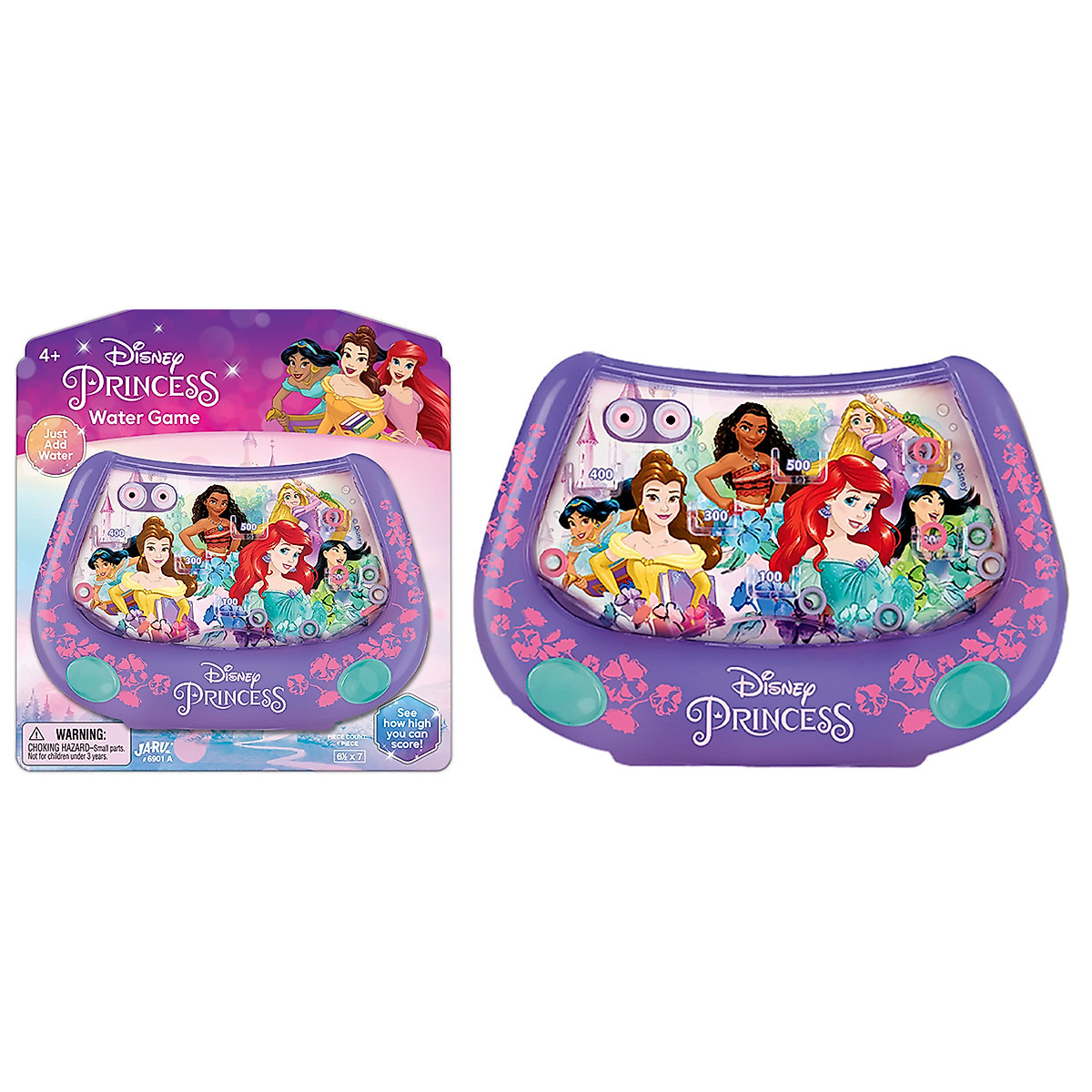 JA-RU Disney Princess Classic Handheld Water Game (1 Unit) Classic Girls Water Ring Arcade Toy Just Add Water. Stress Relief Fidget Toy for Kids and Adults. Game Toy. A-6901-1