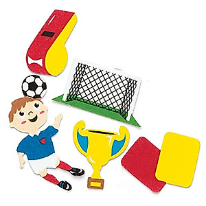 Baker Ross AR505 Soccer Foam Stickers - Pack of 120, for Kids' Crafts and Art Projects, Cards, Party Bags, and Ornaments