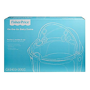 Fisher-Price Portable Bassinet and Play Space On-The-Go Baby Dome with Developmental Toys and Canopy, Pink Pacific Pebble