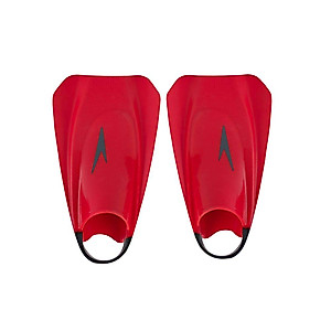 Speedo Unisex Adult Fury Training Fin for Swimming Training Fin, Lava Red/Chill Blue/Grey, 11-12