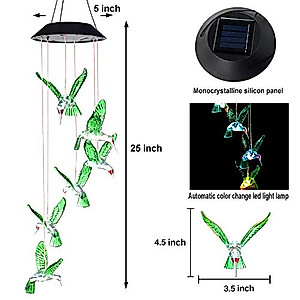 Mother Gift, Gifts for Grandma, Hummingbird Gifts, Hummingbird Wind Chimes Outdoor,Solar Wind Chimes, Gifts for mom, Birthday Gifts for Women, Garden Gifts, Garden Decor, Yard Decor