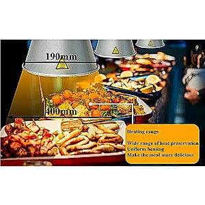 LINKANRUO Food Warmer Lamp Food Heat Lamp with Bulb 250W Commercial Food Service Heat Lamps Catering190mm Food Heating Lamp Restaurant Hanging Chandelier Lamps
