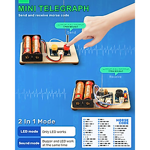 Poraxy 5 Set STEM Science Kits for Kids Age 8-12, Wooden Building STEM Projects 8-10, 3D Puzzles, Experiment Circuits Model, Toys for Ages 8-13, Gifts for Boys and Girls 6 7 8 9 10 11 12 13 Years Old