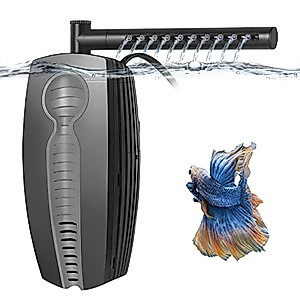 FEDOUR 165GPH Adjustable Aquarium Internal Filter, 8W Quiet Fish Tank Filter with Two Water Outlets, Submersible Filter Pump for 10-50 Gallon Fish and Turtle Tank