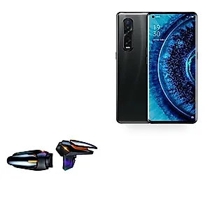 BoxWave Gaming Gear Compatible with Oppo Find X2 Pro - Touchscreen QuickTrigger Auto, Trigger Buttons Autofire Gaming Mobile FPS - Jet Black