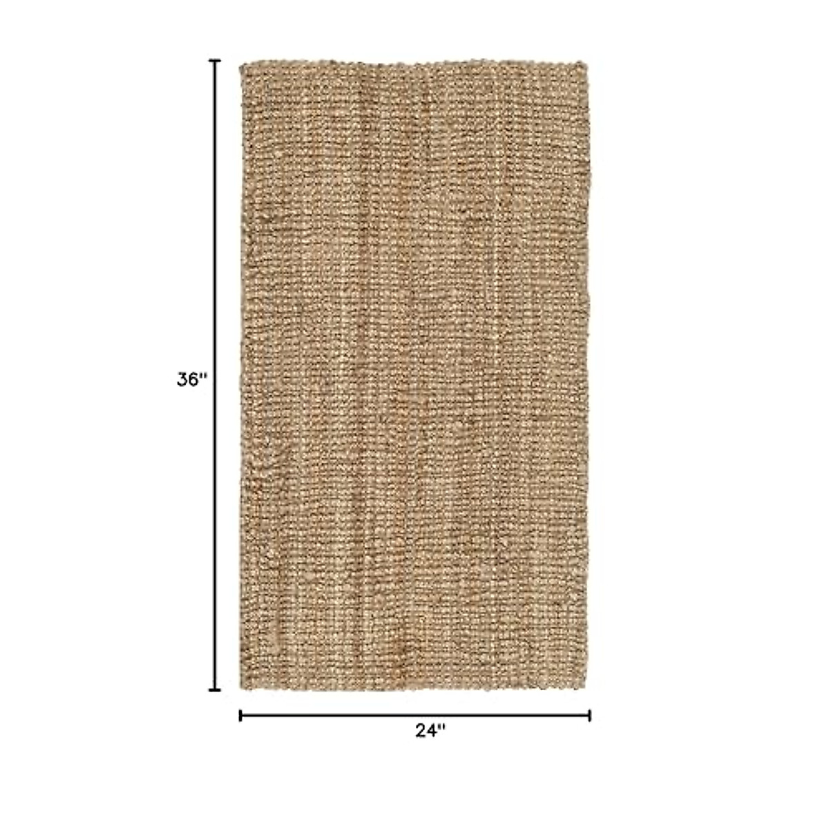 SAFAVIEH Natural Fiber Collection Accent Rug - 2' x 3', Natural, Handmade Chunky Textured Jute 0.75-inch Thick, Ideal for High Traffic Areas in Entryway, Living Room, Bedroom (NF447A)