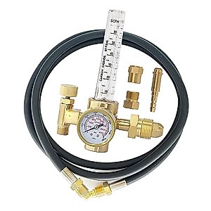 AWLOLWA Argon CO2 Mig Tig Flow meter Welding Weld Regulator Gauge Gas Welder CGA-580 With 80'' (6.6FT) Hose