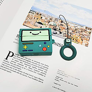 Compatible for Airpod Pro Case Cover 2019 Generation Green Game, Silicone Kawaii Funny Cute Cartoon 3D Design Stylish Boys Girls Kids Teens Women Case for Airpods Pro with Carabiner [Teal Switch]