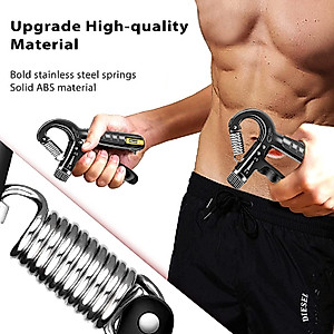 FLYFE Grip Strength Trainer, Plastic, 2 Pack 11-132 lbs, Forearm Strengthener, Hand Squeezer Adjustable Resistance, Hand Grip Strengthener for Muscle Building and Injury Recovery (Black)