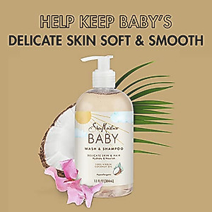 SheaMoisture Baby Wash and Shampoo 100% Virgin Coconut Oil for Baby Skin Cruelty Free Skin Care 13 oz